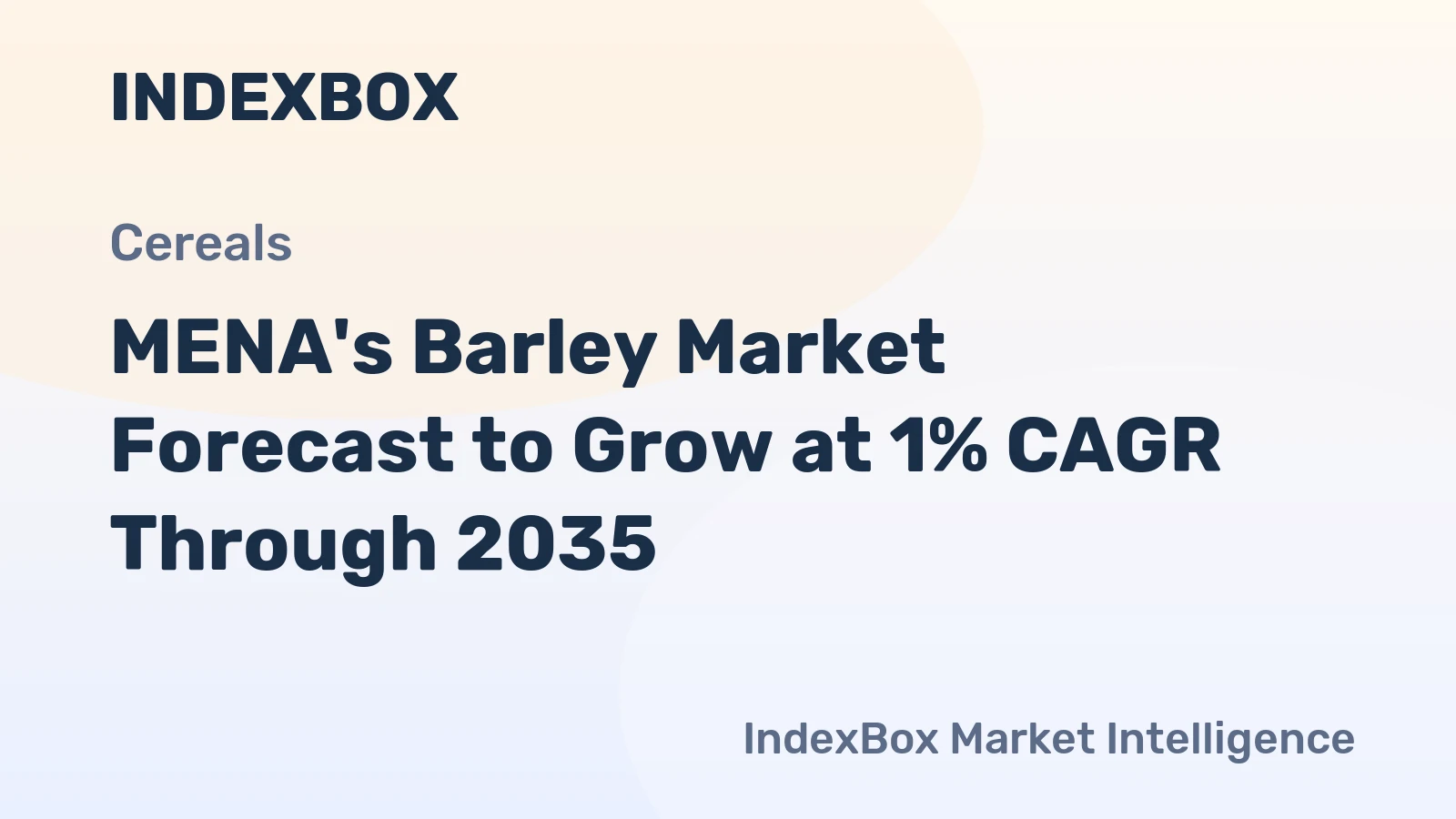 MENA's Barley Market Forecast to Grow at 1% CAGR Through 2035