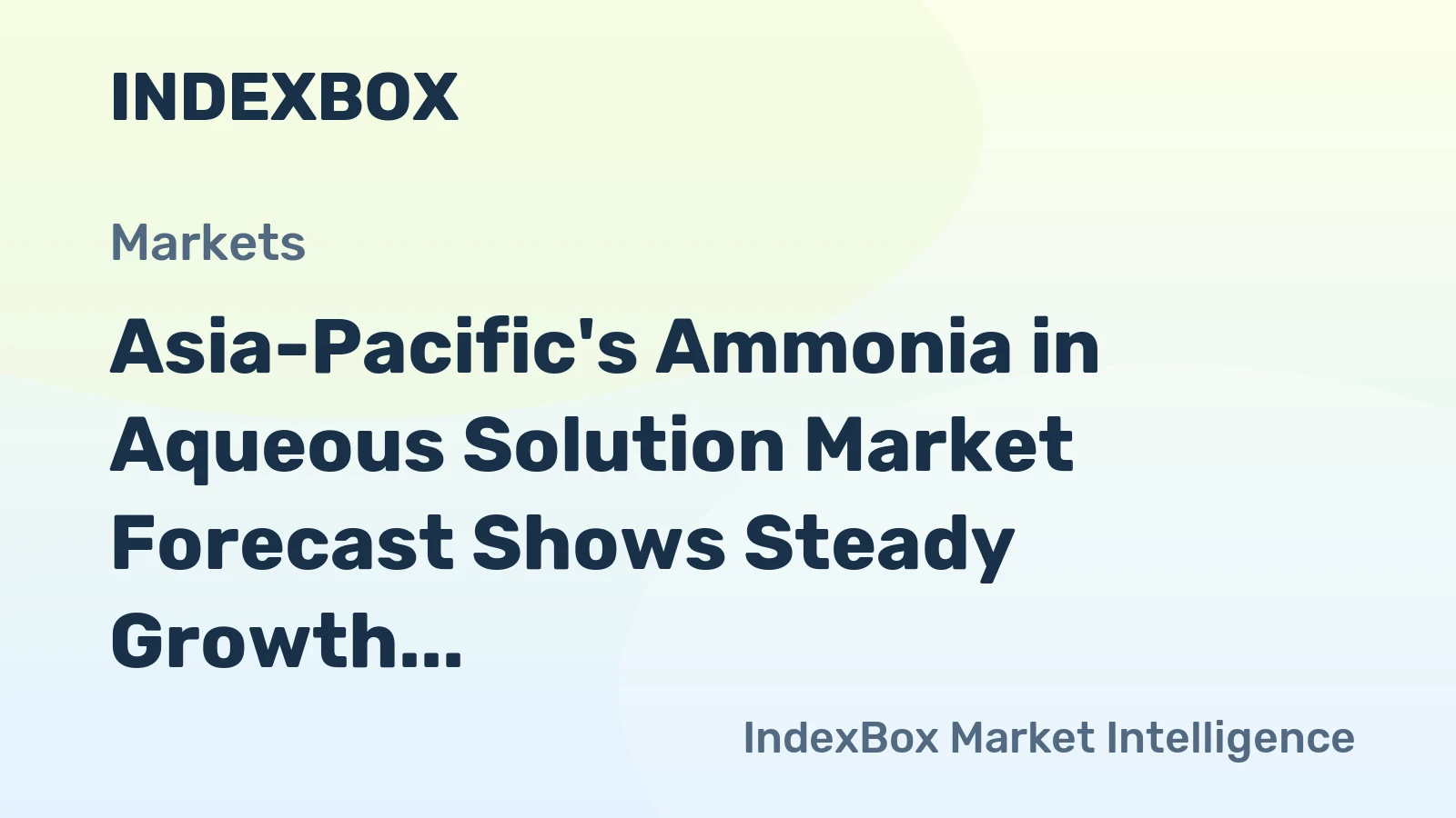 Asia-Pacific's Ammonia in Aqueous Solution Market Forecast Shows Steady Growth with +1.5% CAGR Through 2035