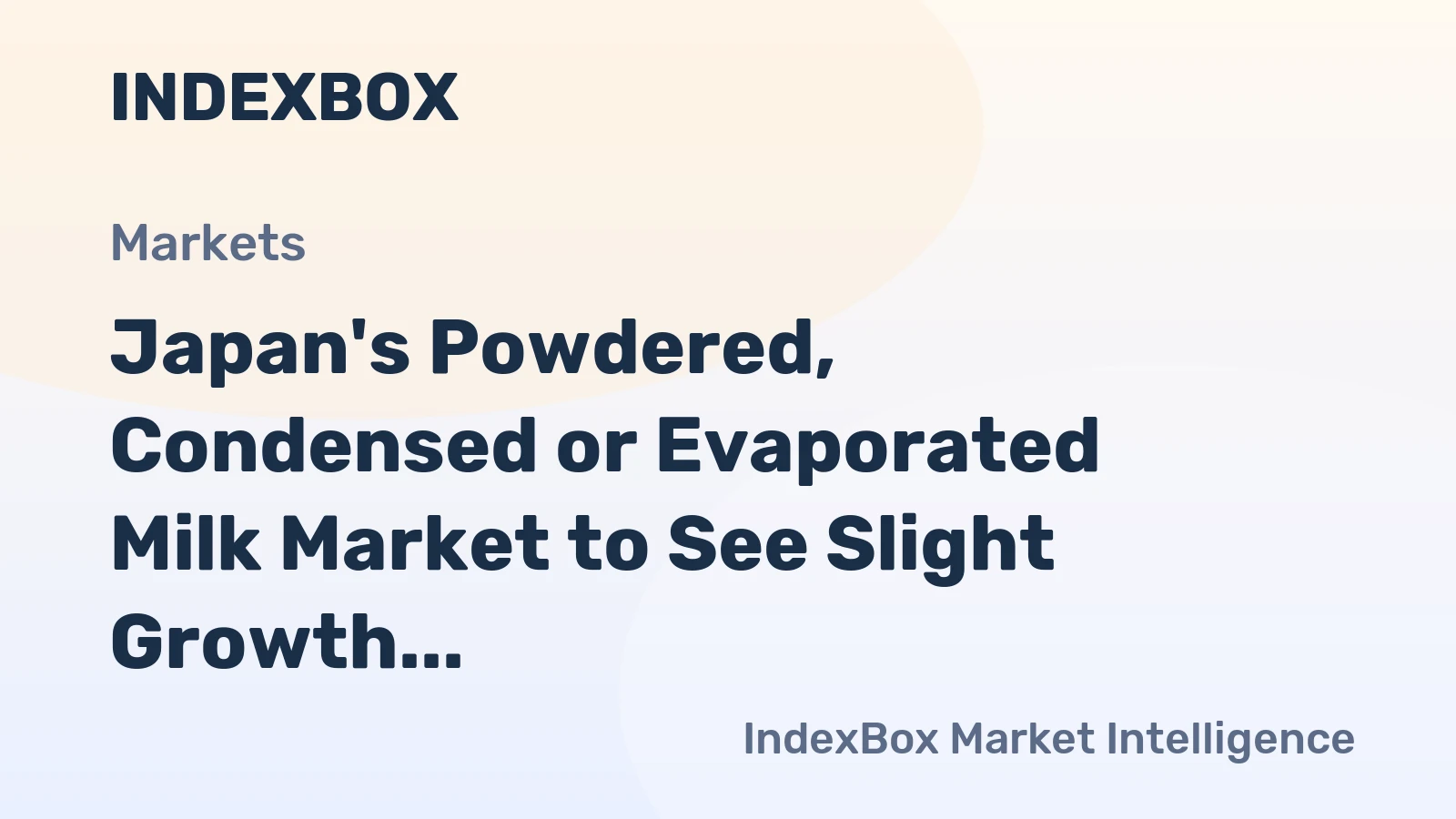 Japan's Powdered, Condensed or Evaporated Milk Market to See Slight Growth with +1.1% CAGR from 2024-2035