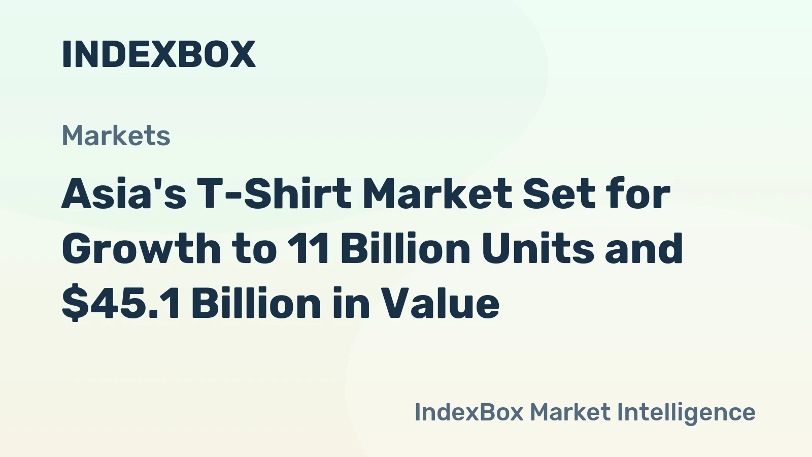 Asia's T-Shirt Market Set for Growth to 11 Billion Units and $45.1 Billion in Value