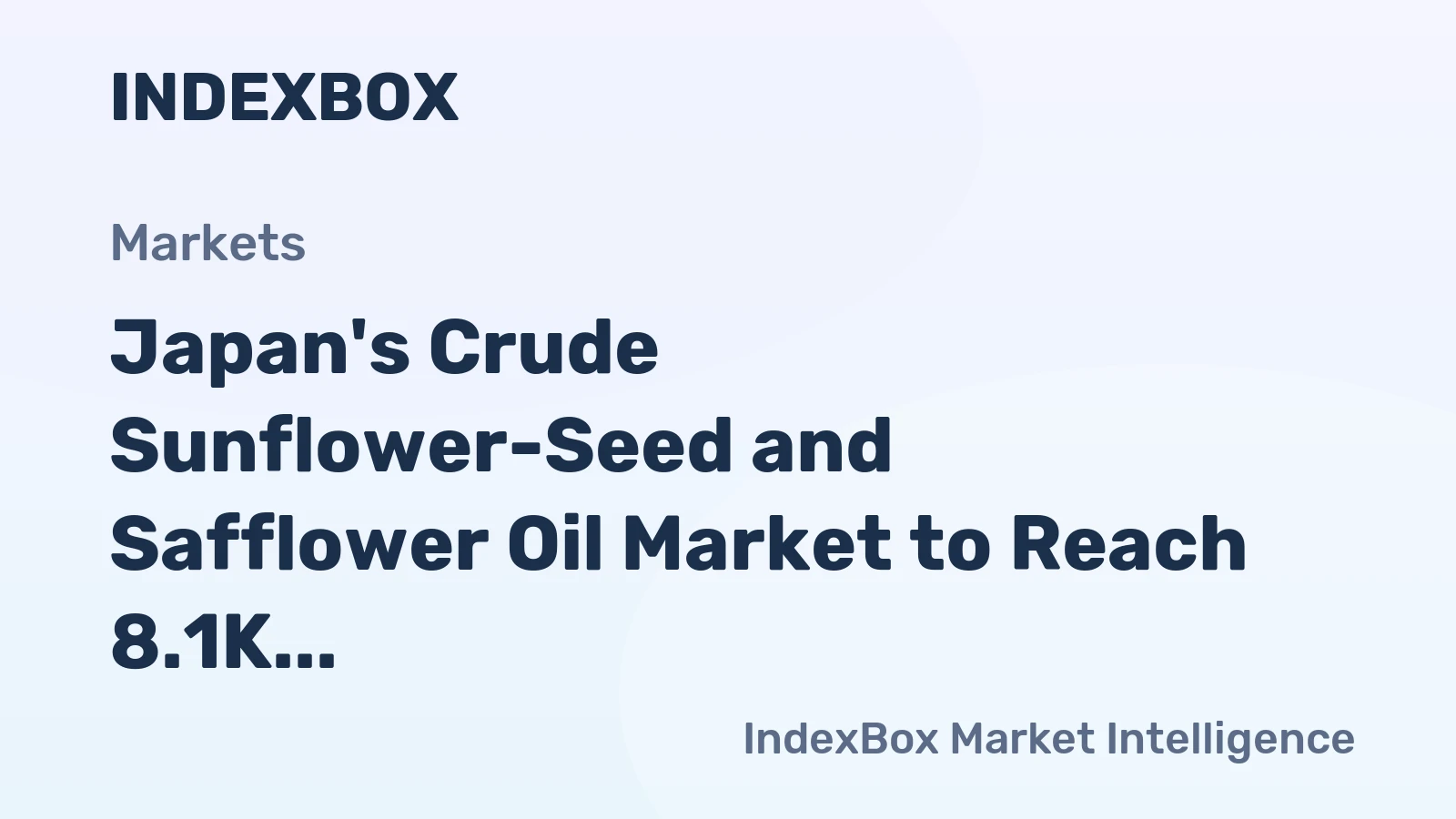 Japan's Crude Sunflower-Seed and Safflower Oil Market to Reach 8.1K Tons and $15M by 2035