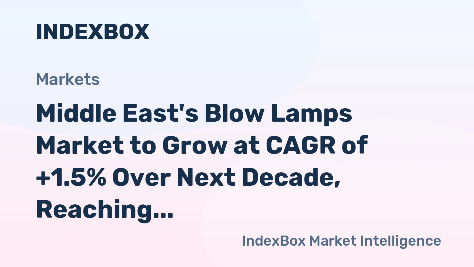 Middle East's Blow Lamps Market to Grow at CAGR of +1.5% Over Next Decade, Reaching $67M by 2035