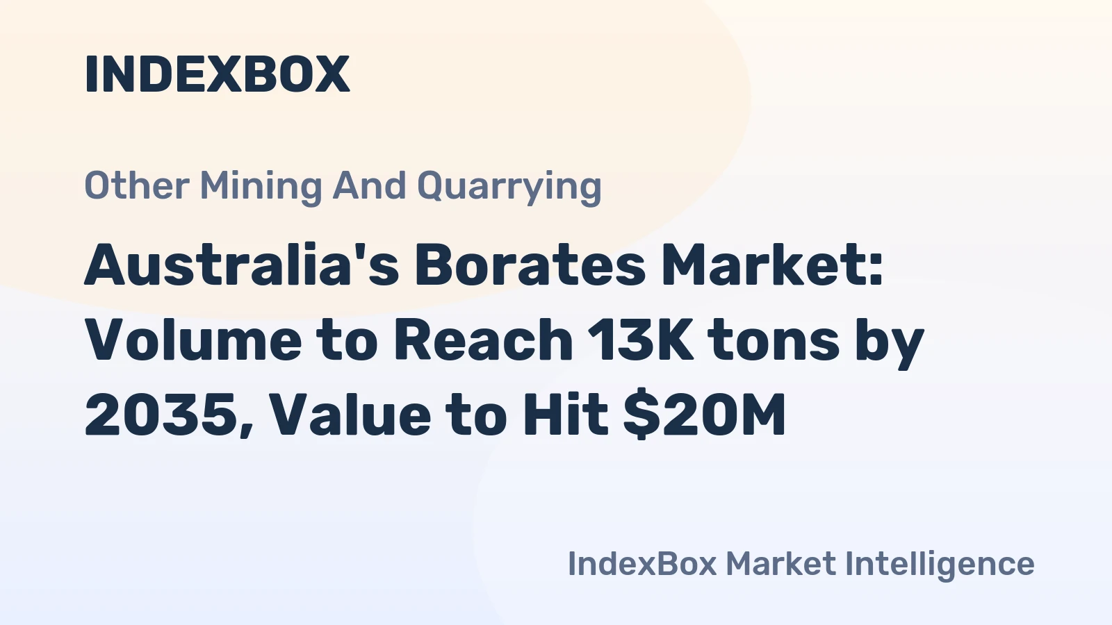 Australia's Borates Market: Volume to Reach 13K tons by 2035, Value to Hit $20M
