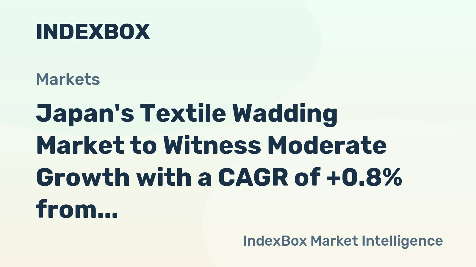 Japan's Textile Wadding Market to Witness Moderate Growth with a CAGR of +0.8% from 2024 to 2035