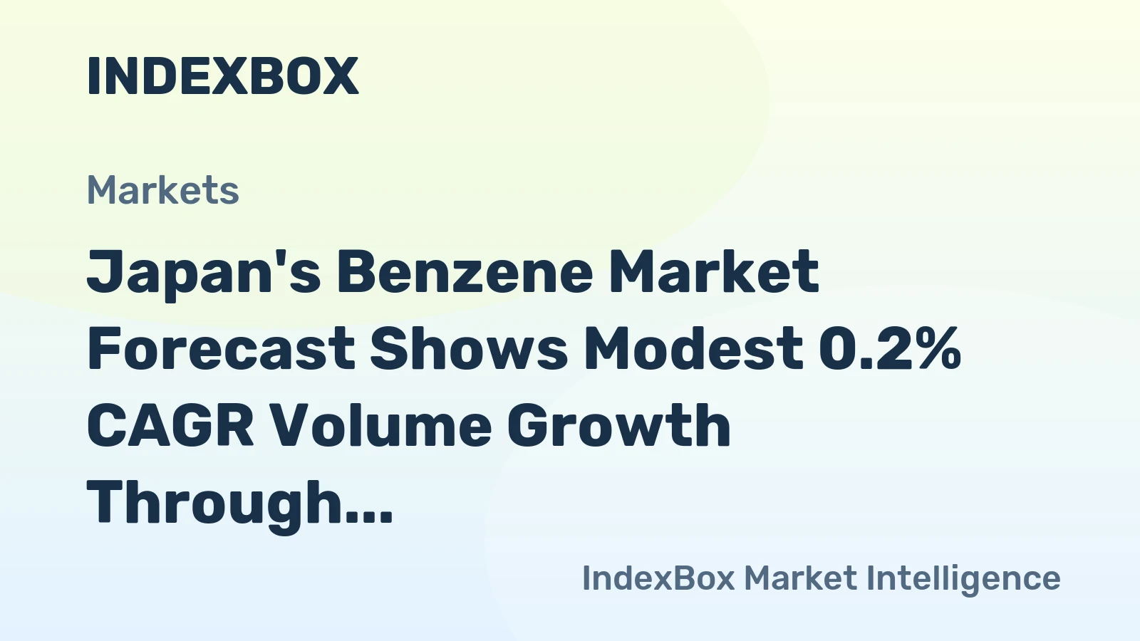 Japan's Benzene Market Forecast Shows Modest 0.2% CAGR Volume Growth Through 2035