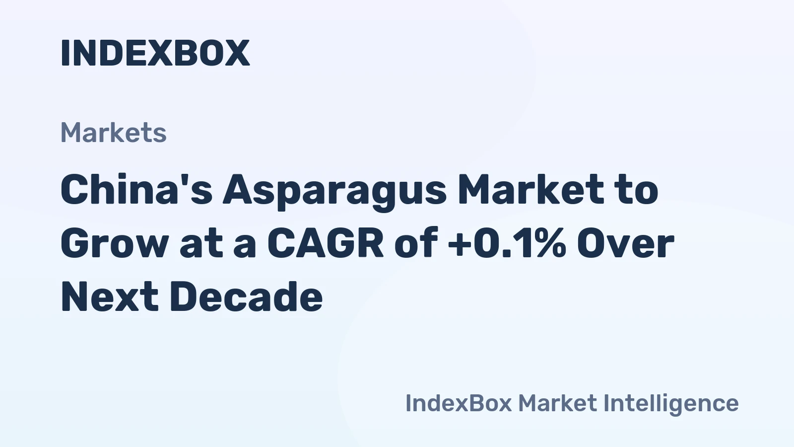 China's Asparagus Market to Grow at a CAGR of +0.1% Over Next Decade