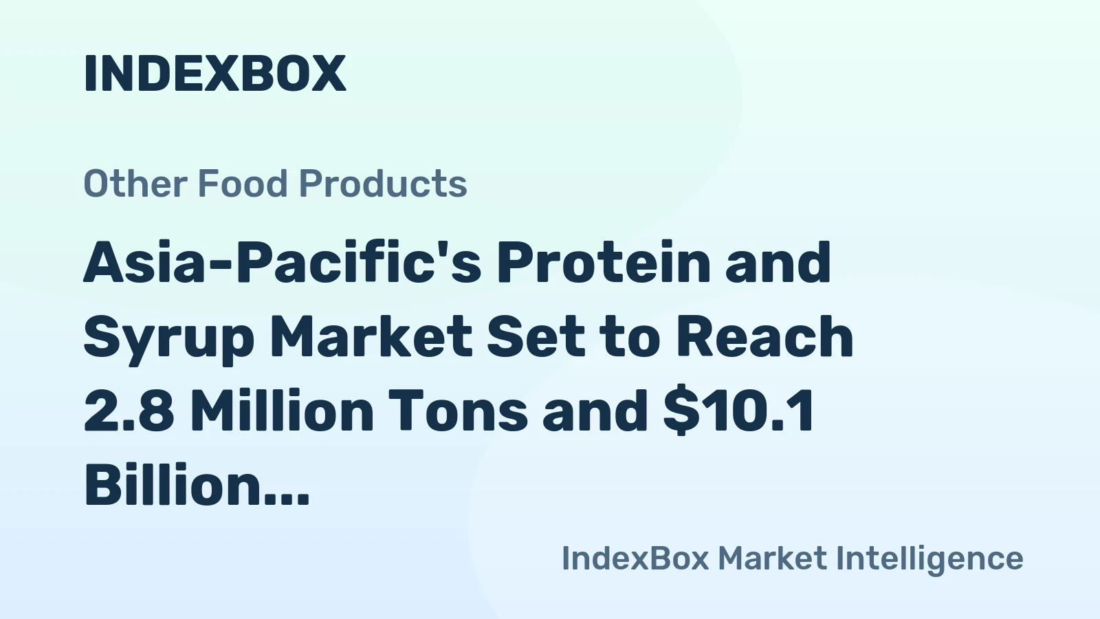 Asia-Pacific's Protein and Syrup Market Set to Reach 2.8 Million Tons and $10.1 Billion