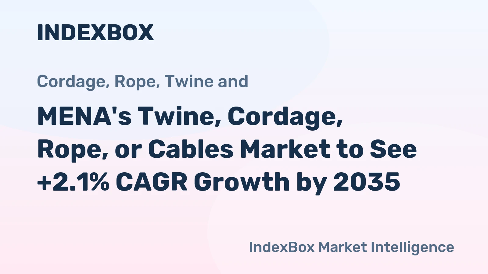 MENA's Twine, Cordage, Rope, or Cables Market to See +2.1% CAGR Growth by 2035