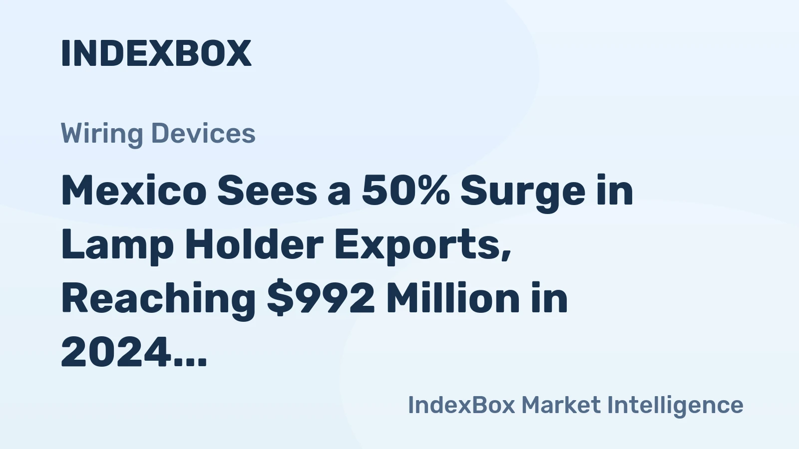 Mexico Sees a 50% Surge in Lamp Holder Exports, Reaching $992 Million in 2024