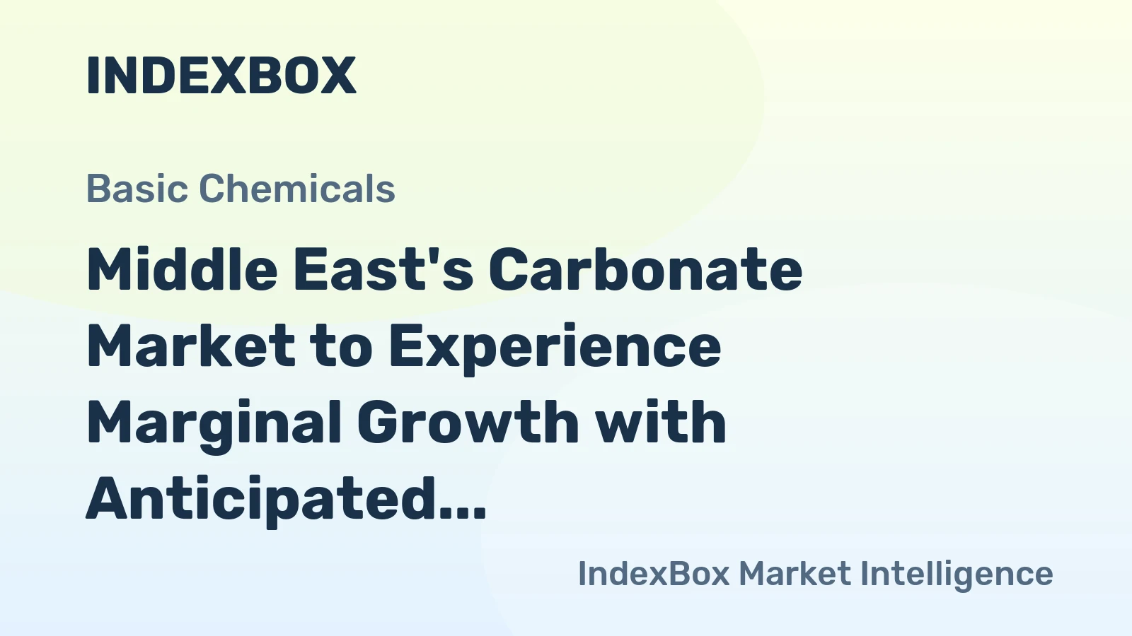 Middle East's Carbonate Market to Experience Marginal Growth with Anticipated CAGR of +0.2% by 2035