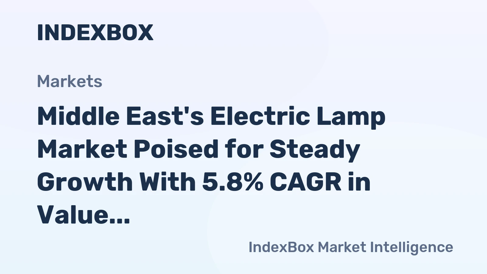Middle East's Electric Lamp Market Poised for Steady Growth With 5.8% CAGR in Value