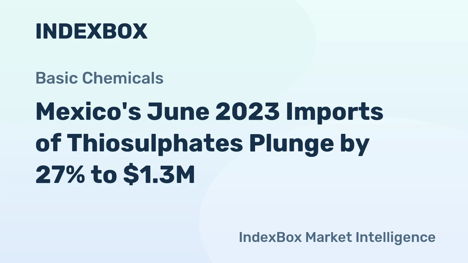 Mexico's June 2023 Imports of Thiosulphates Plunge by 27% to $1.3M
