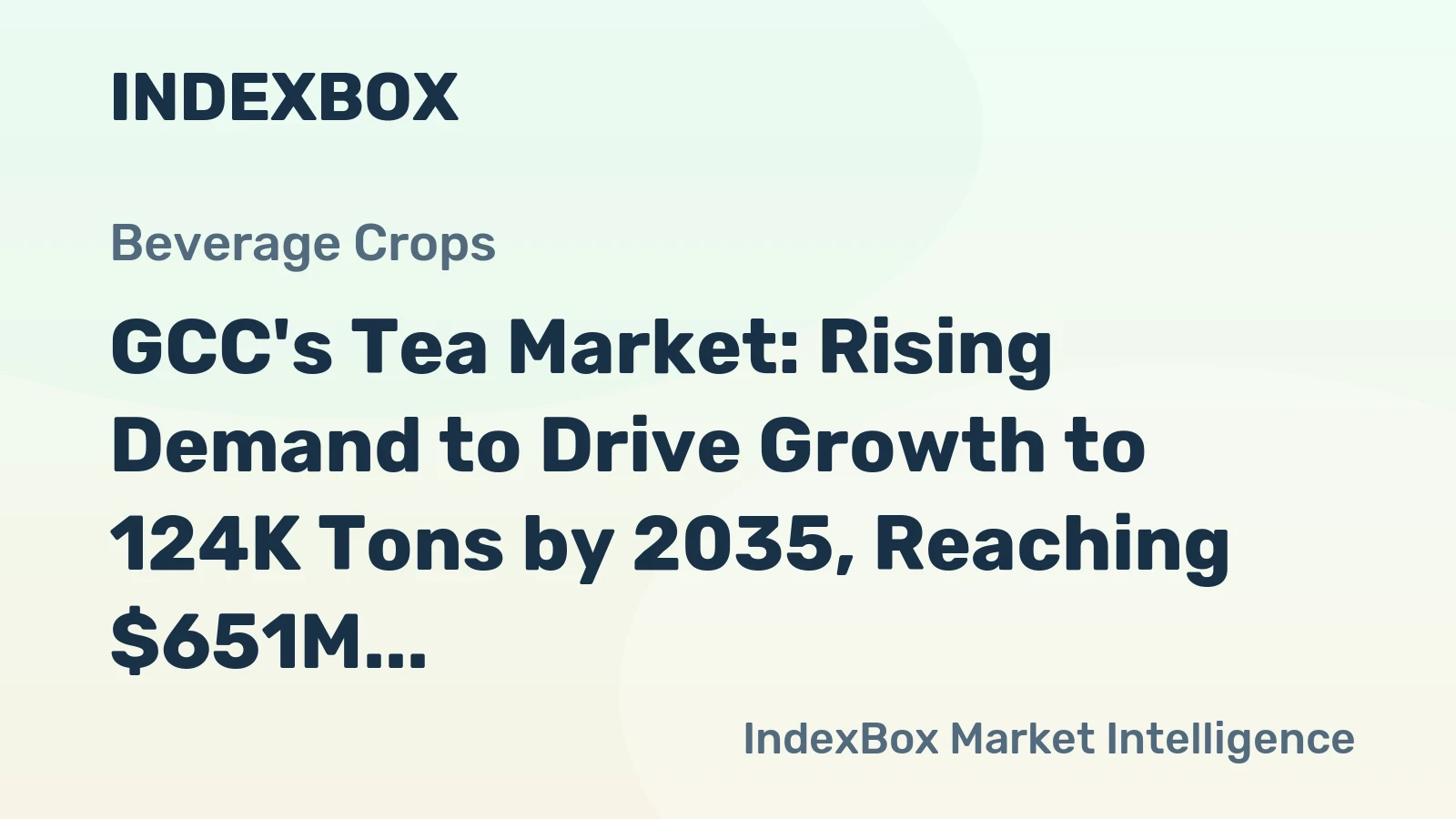 GCC's Tea Market: Rising Demand to Drive Growth to 124K Tons by 2035, Reaching $651M in Value