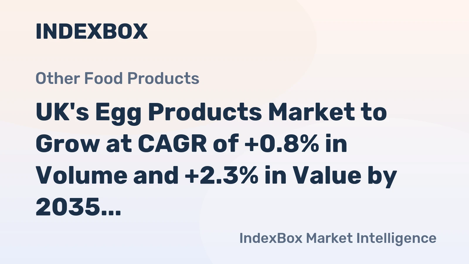 UK's Egg Products Market to Grow at CAGR of +0.8% in Volume and +2.3% in Value by 2035