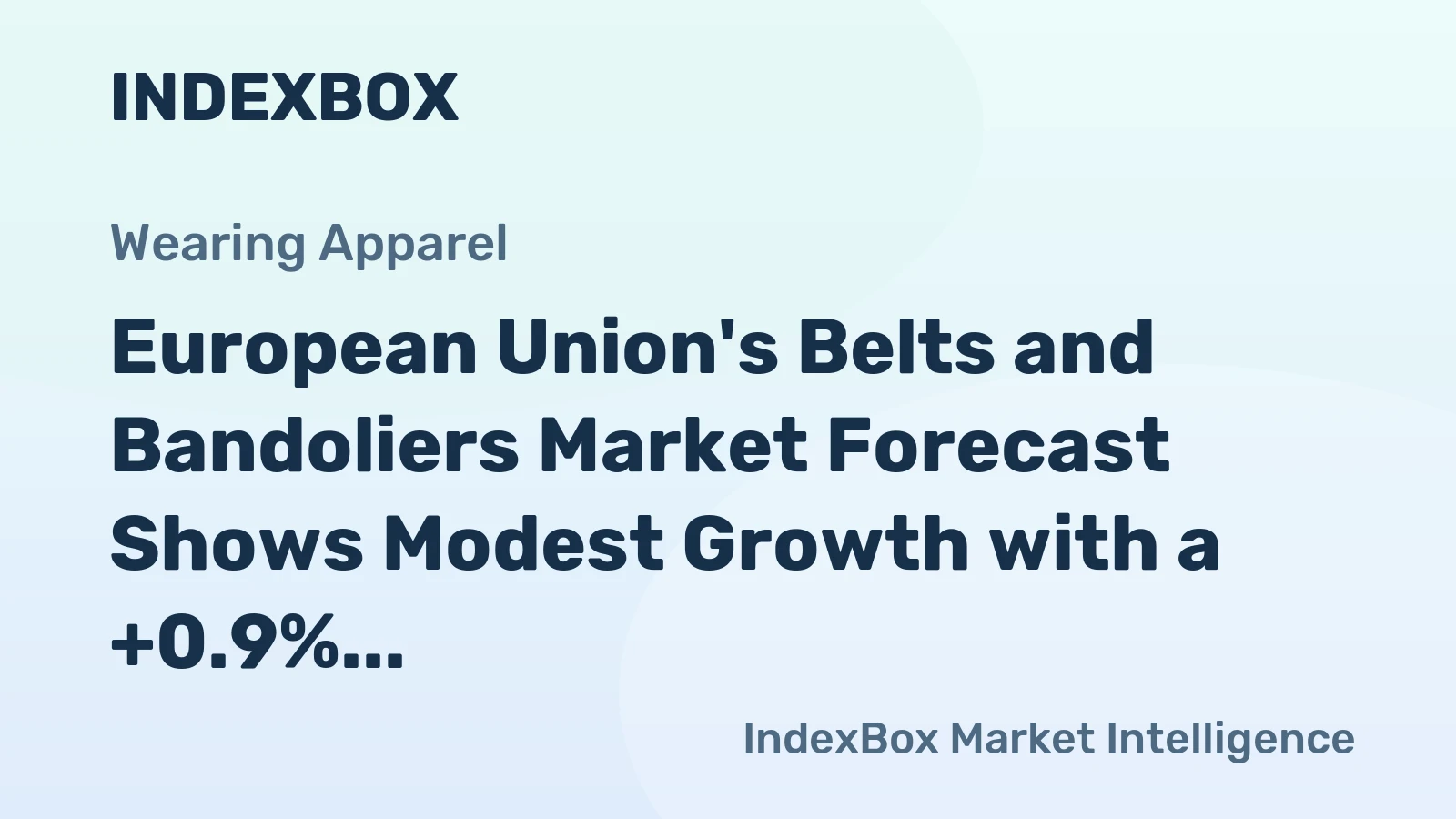 European Union's Belts and Bandoliers Market Forecast Shows Modest Growth with a +0.9% Value CAGR