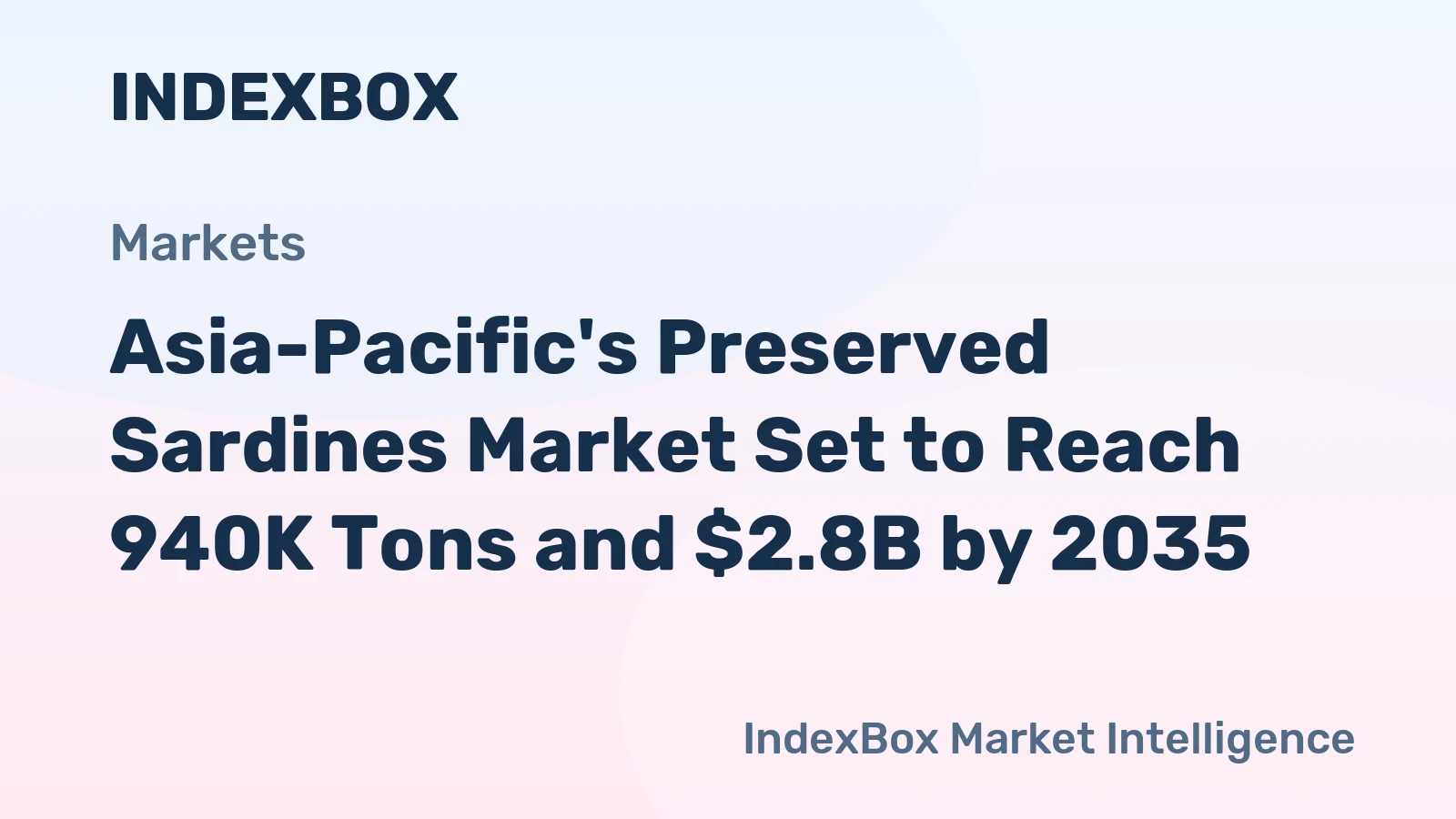 Asia-Pacific's Preserved Sardines Market Set to Reach 940K Tons and $2.8B by 2035