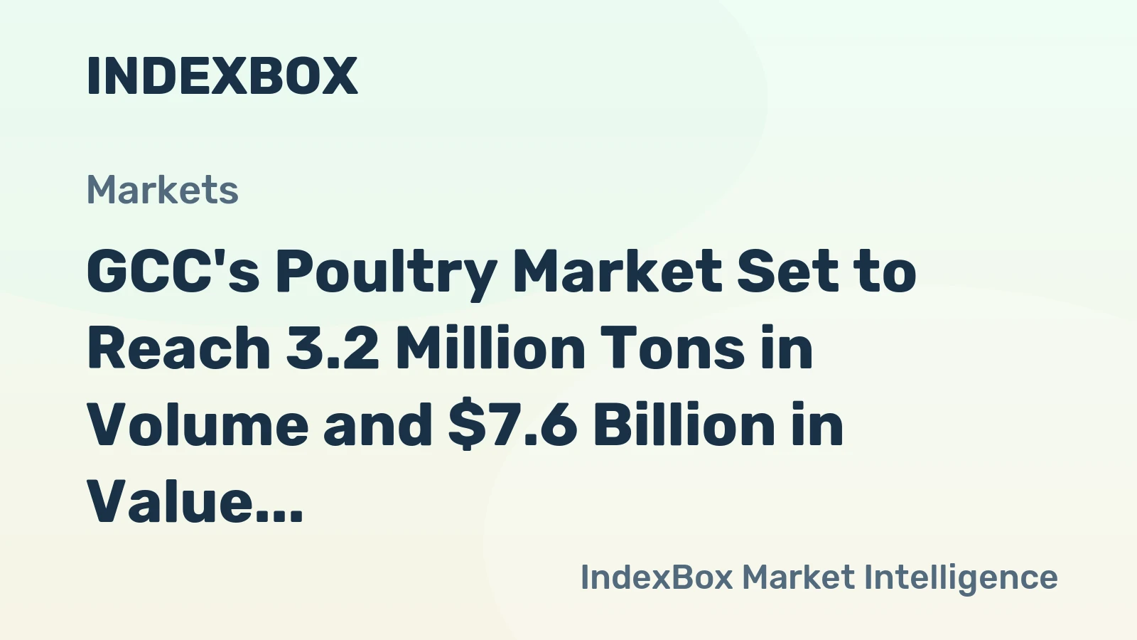 GCC's Poultry Market Set to Reach 3.2 Million Tons in Volume and $7.6 Billion in Value by 2035