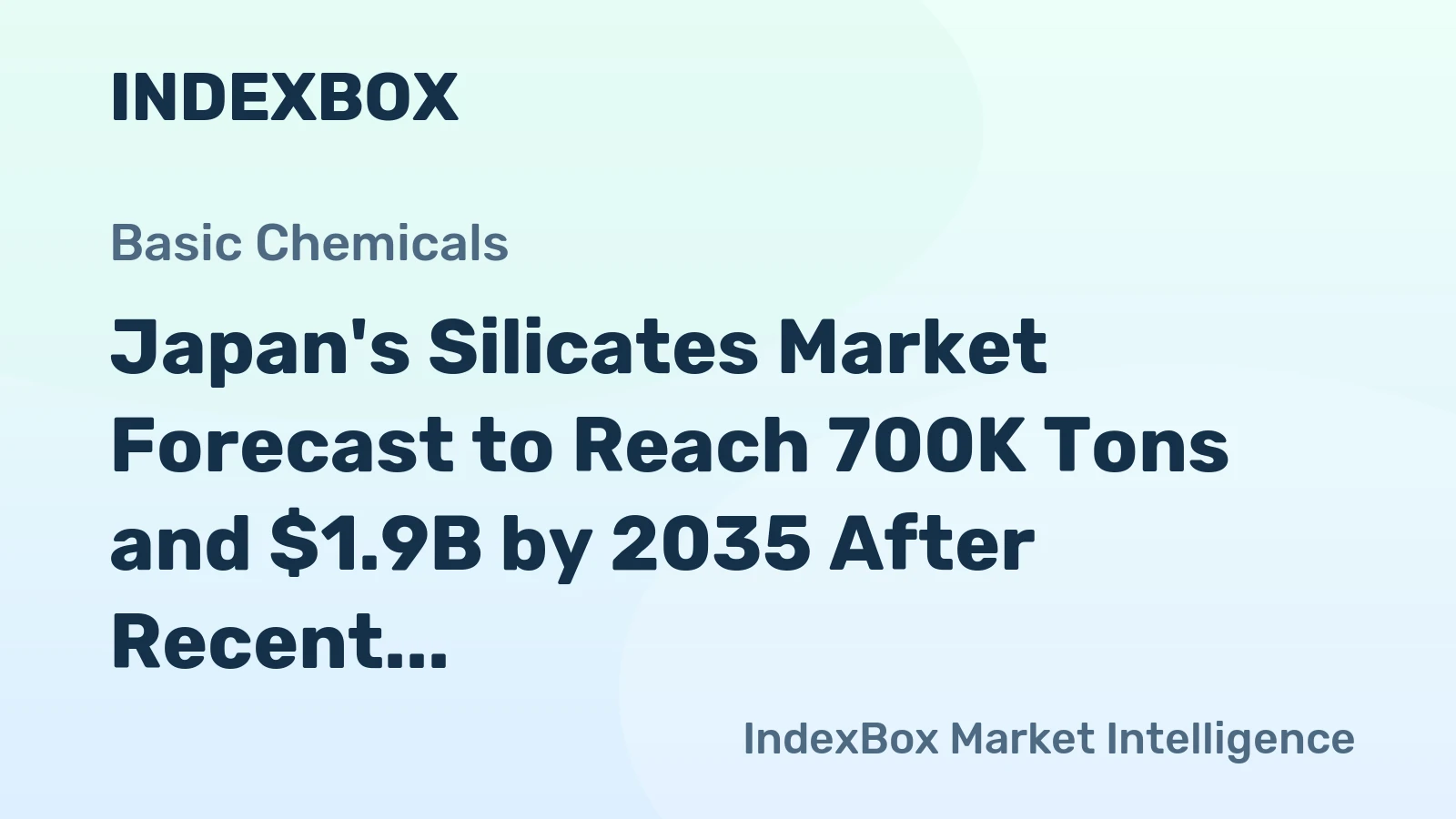 Japan's Silicates Market Forecast to Reach 700K Tons and $1.9B by 2035 After Recent Contraction