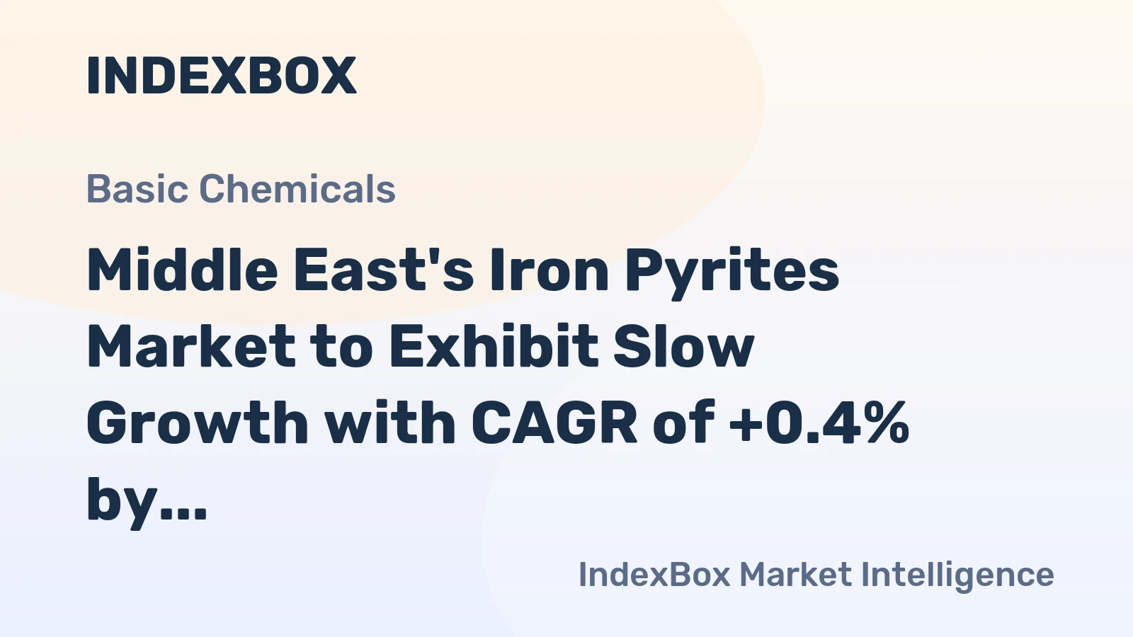 Middle East's Iron Pyrites Market to Exhibit Slow Growth with CAGR of +0.4% by 2035