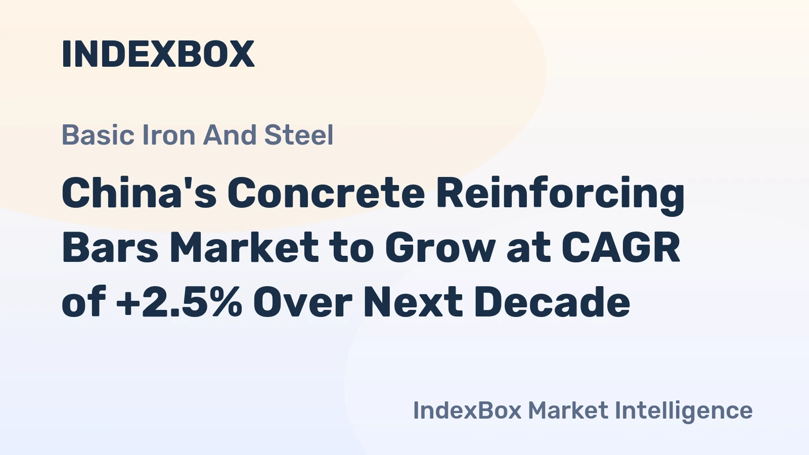 China's Concrete Reinforcing Bars Market to Grow at CAGR of +2.5% Over Next Decade
