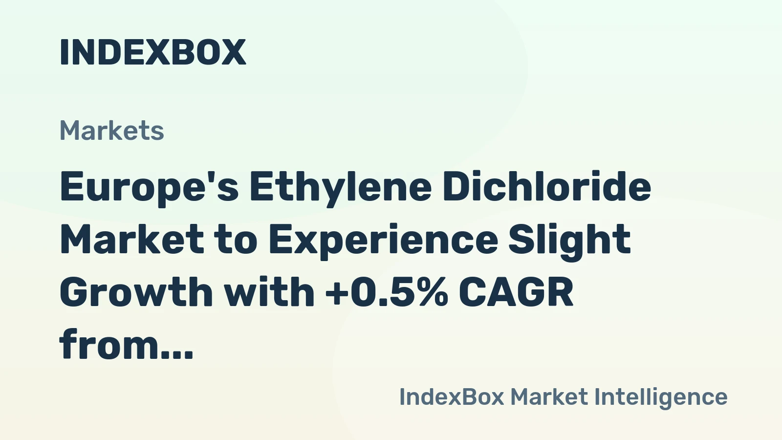 Europe's Ethylene Dichloride Market to Experience Slight Growth with +0.5% CAGR from 2024 to 2035, Reaching $892M by 2035