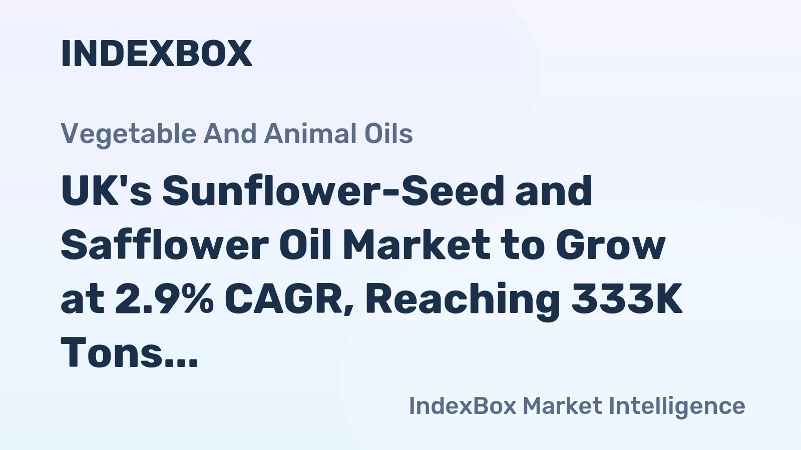 UK's Sunflower-Seed and Safflower Oil Market to Grow at 2.9% CAGR, Reaching 333K Tons by 2035