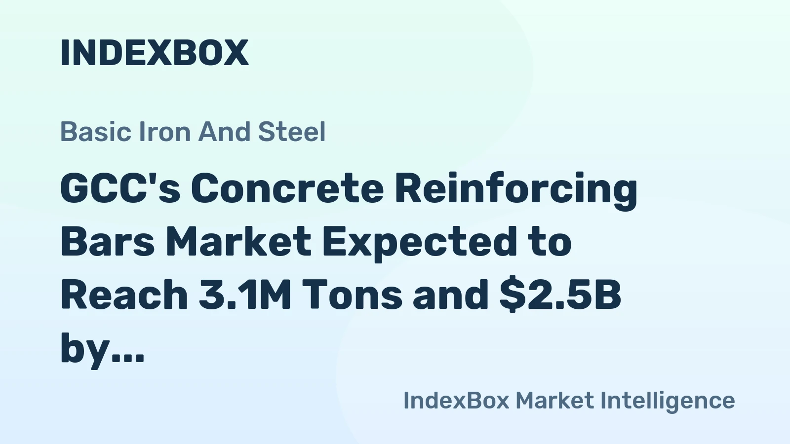 GCC's Concrete Reinforcing Bars Market Expected to Reach 3.1M Tons and $2.5B by 2035