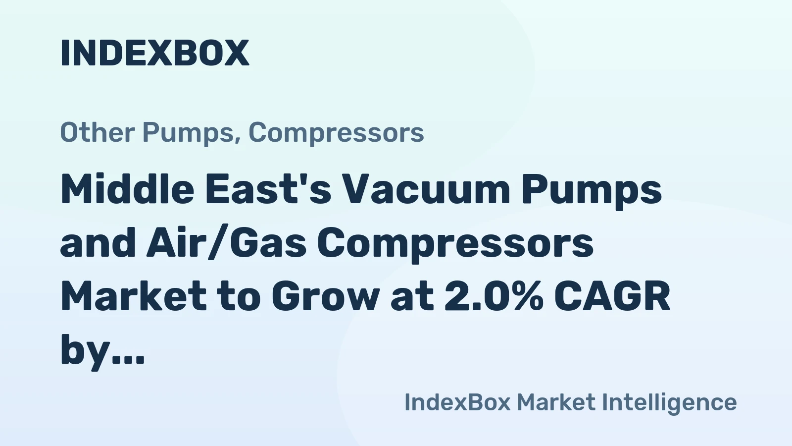 Middle East's Vacuum Pumps and Air/Gas Compressors Market to Grow at 2.0% CAGR by 2035