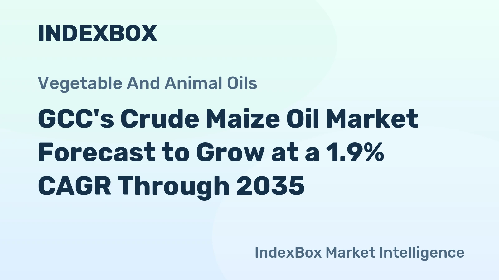 GCC's Crude Maize Oil Market Forecast to Grow at a 1.9% CAGR Through 2035