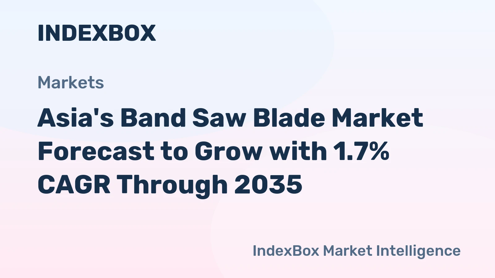 Asia's Band Saw Blade Market Forecast to Grow with 1.7% CAGR Through 2035
