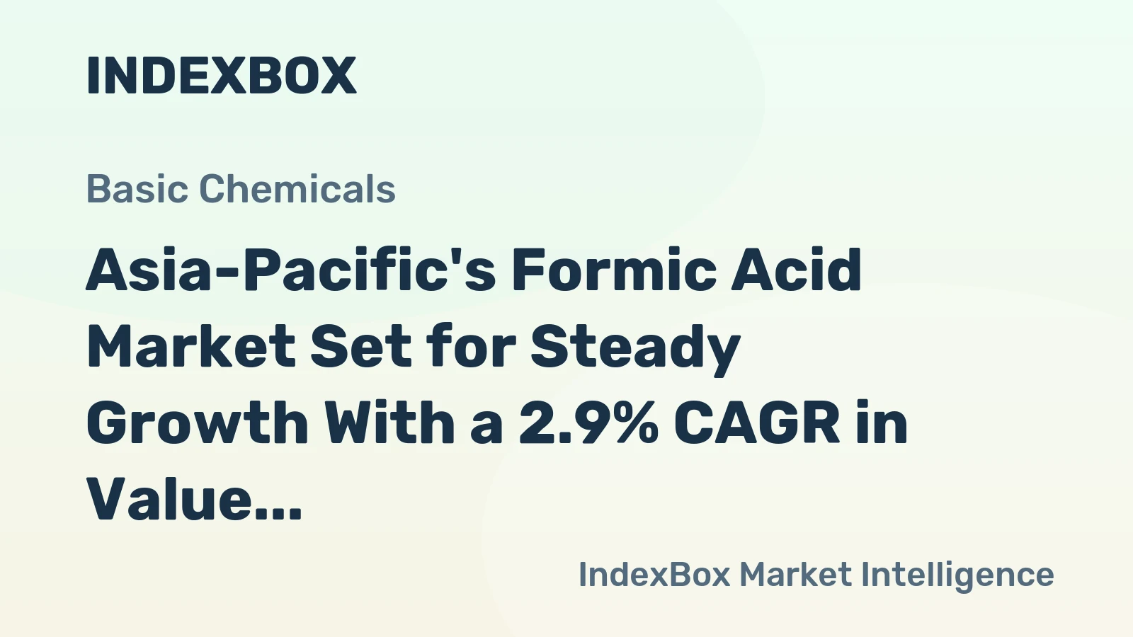 Asia-Pacific's Formic Acid Market Set for Steady Growth With a 2.9% CAGR in Value