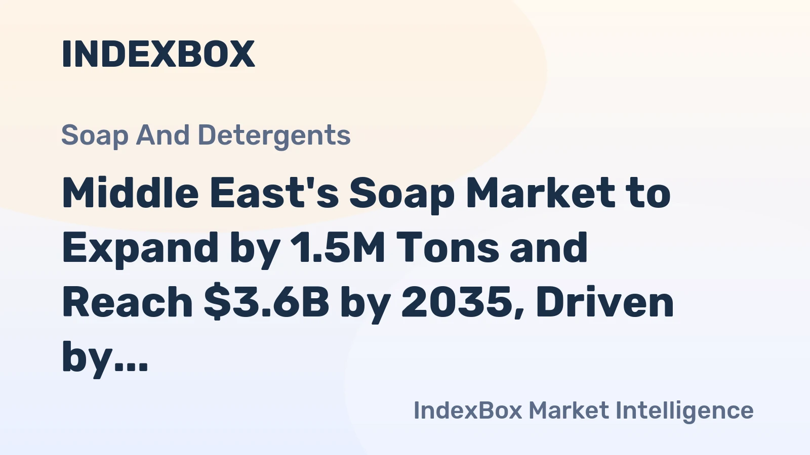 Middle East's Soap Market to Expand by 1.5M Tons and Reach $3.6B by 2035, Driven by Growing Demand