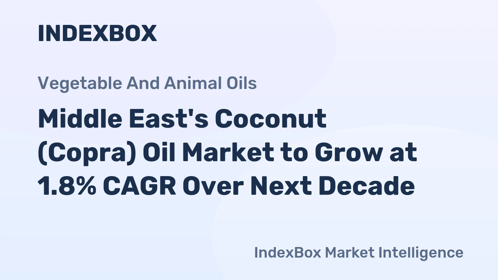 Middle East's Coconut (Copra) Oil Market to Grow at 1.8% CAGR Over Next Decade