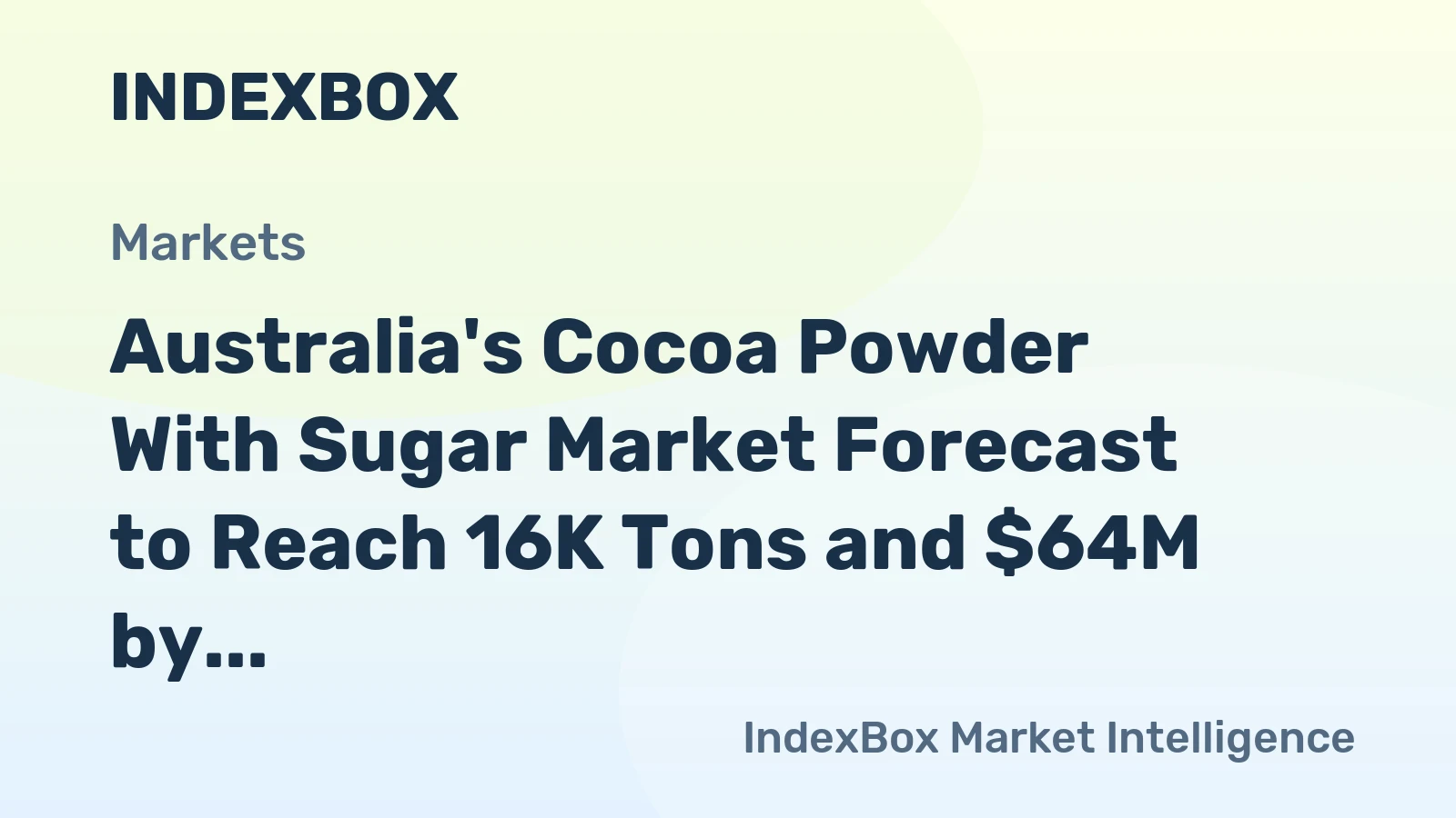 Australia's Cocoa Powder With Sugar Market Forecast to Reach 16K Tons and $64M by 2035