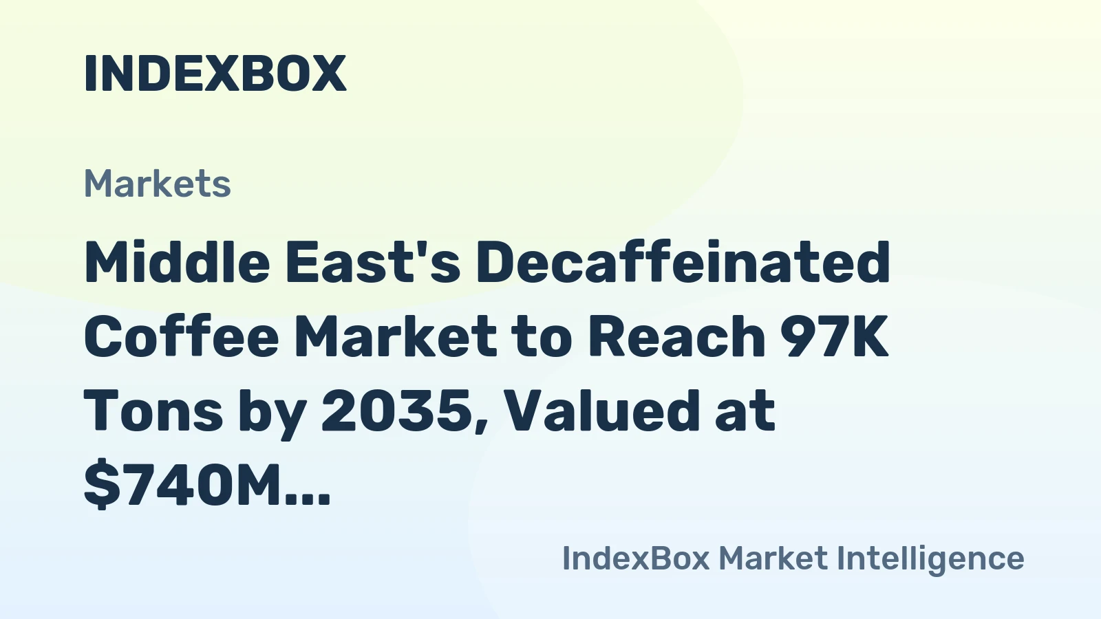 Middle East's Decaffeinated Coffee Market to Reach 97K Tons by 2035, Valued at $740M