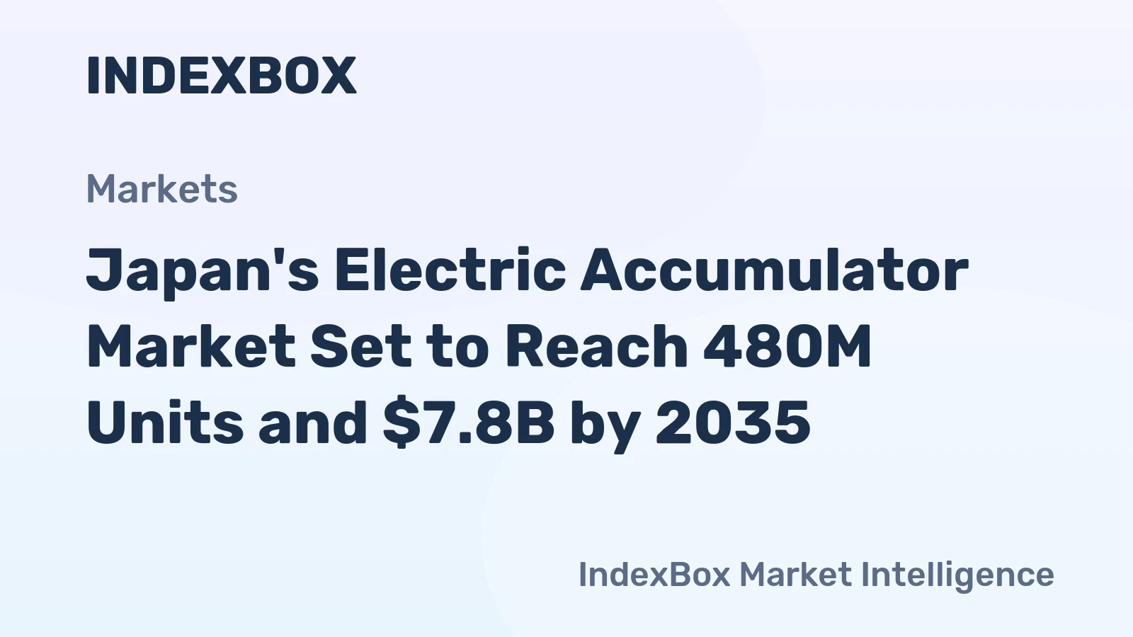 Japan's Electric Accumulator Market Set to Reach 480M Units and $7.8B by 2035