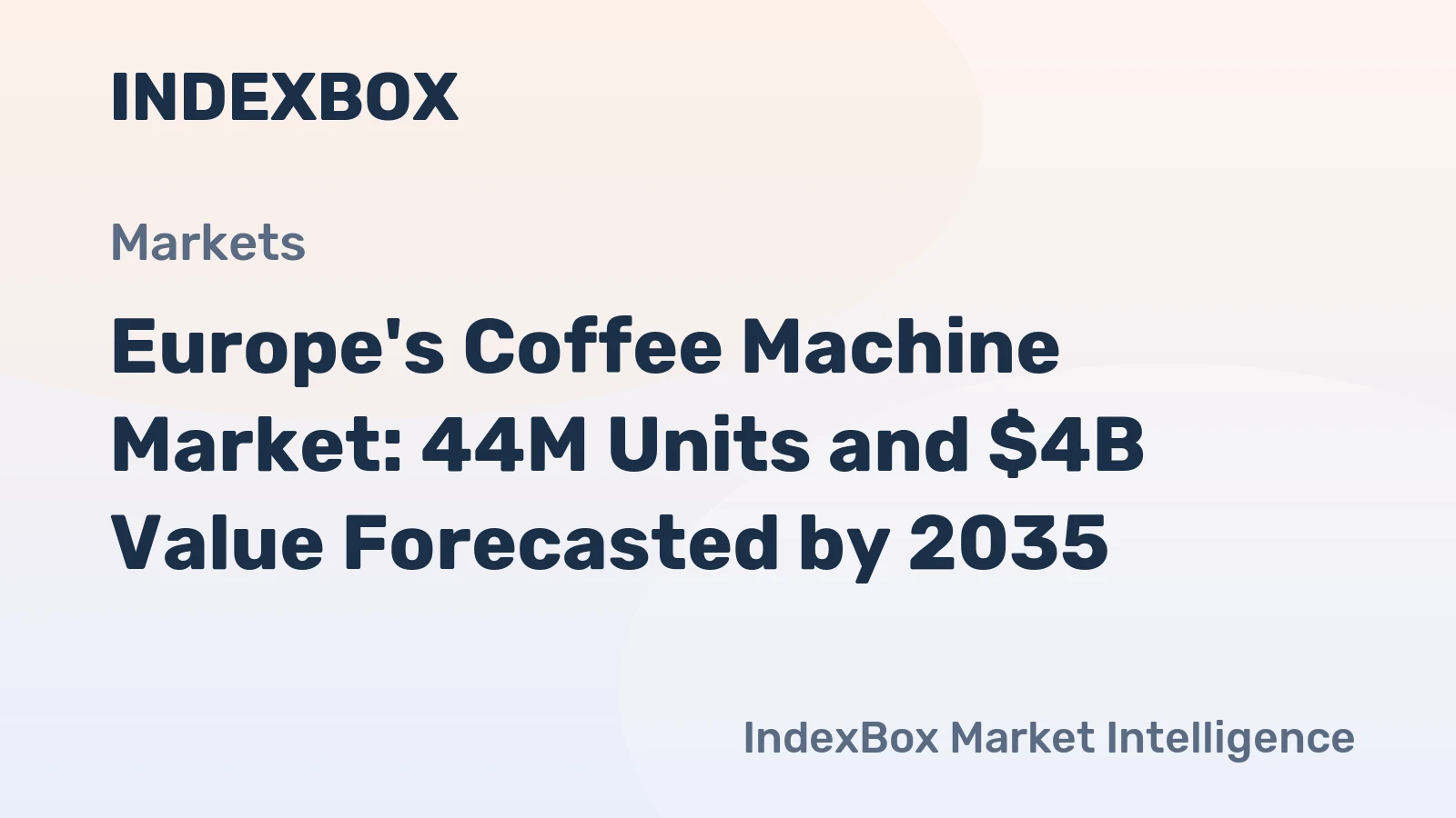 Europe's Coffee Machine Market: 44M Units and $4B Value Forecasted by 2035
