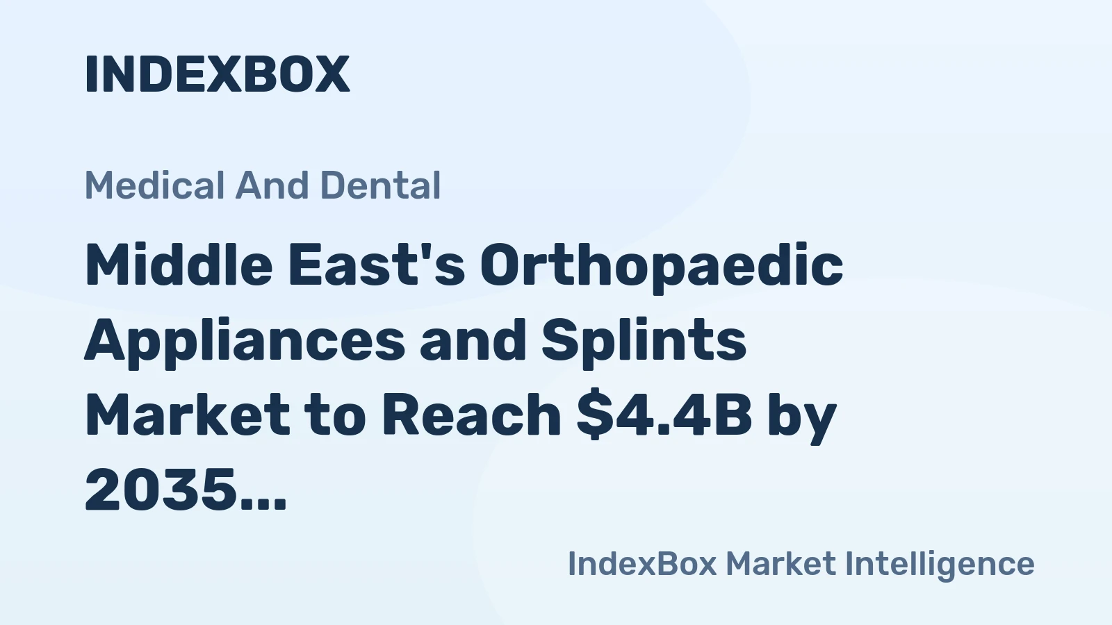 Middle East's Orthopaedic Appliances and Splints Market to Reach $4.4B by 2035