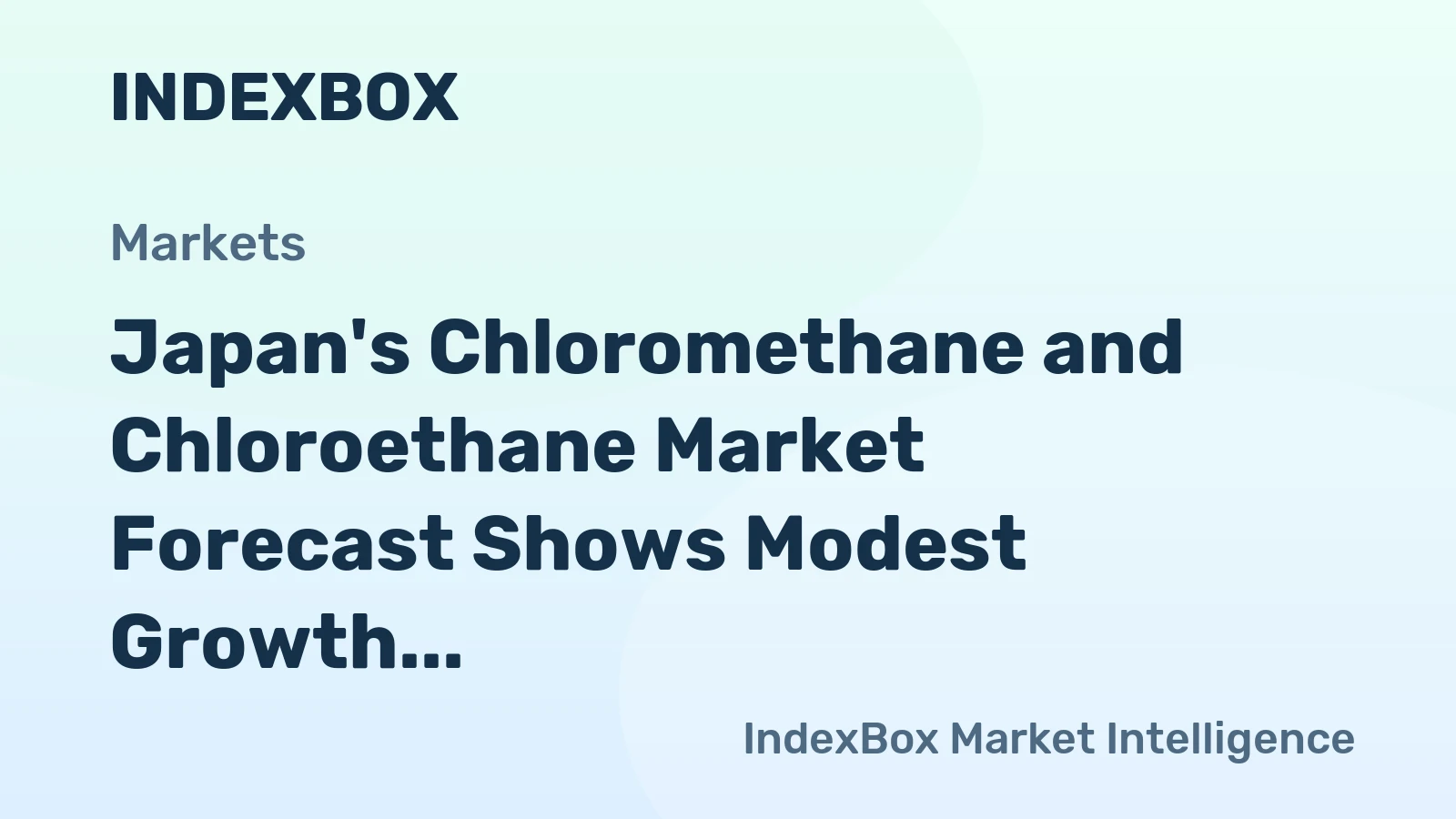 Japan's Chloromethane and Chloroethane Market Forecast Shows Modest Growth With a +0.3% Value CAGR