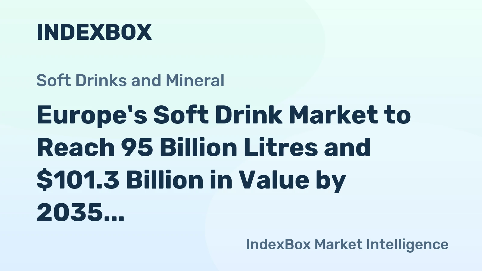 Europe's Soft Drink Market to Reach 95 Billion Litres and $101.3 Billion in Value by 2035