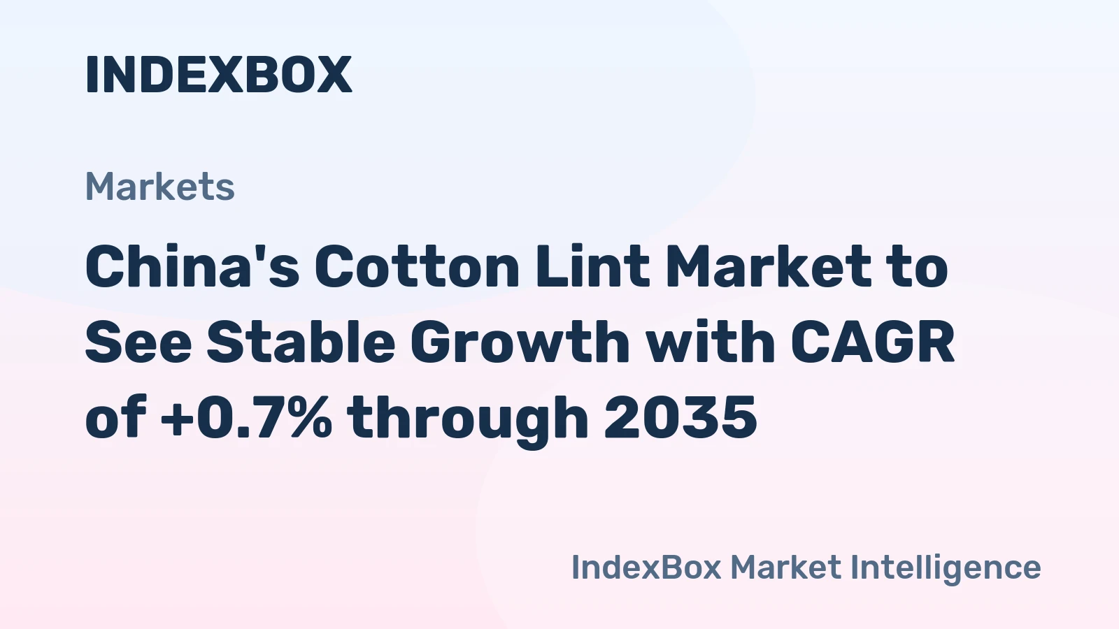 China's Cotton Lint Market to See Stable Growth with CAGR of +0.7% through 2035