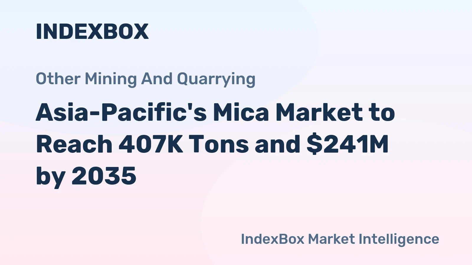 Asia-Pacific's Mica Market to Reach 407K Tons and $241M by 2035