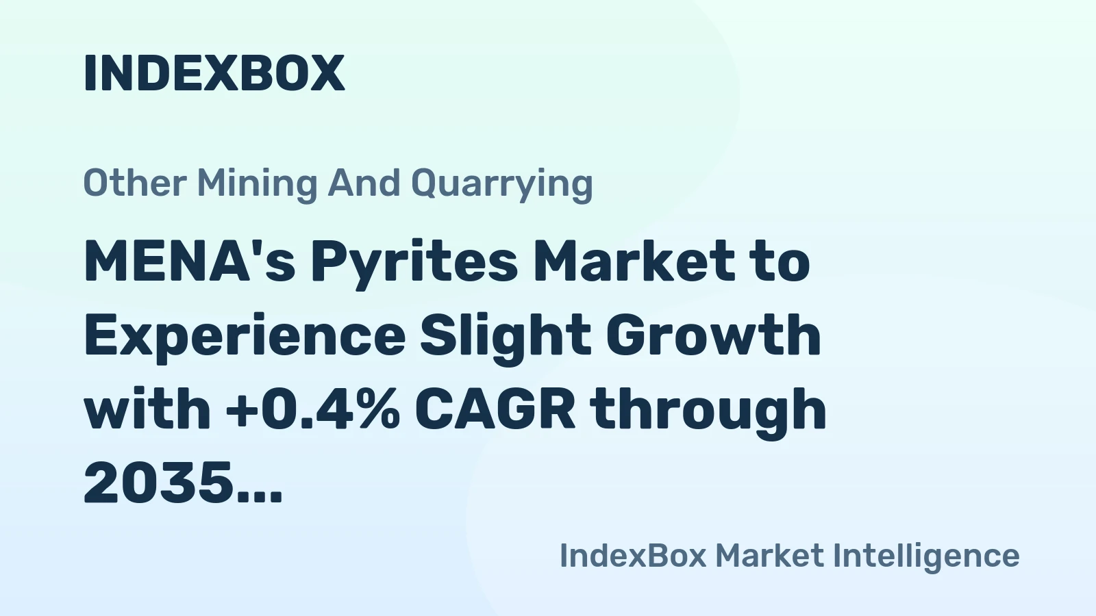 MENA's Pyrites Market to Experience Slight Growth with +0.4% CAGR through 2035