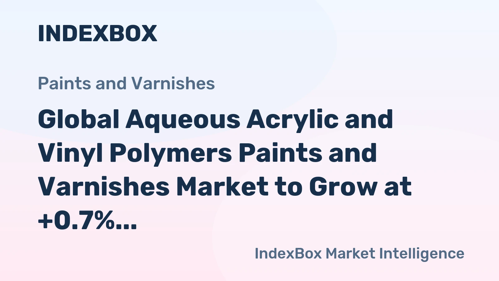 Global Aqueous Acrylic and Vinyl Polymers Paints and Varnishes Market to Grow at +0.7% CAGR, Reaching $84.3B by 2035