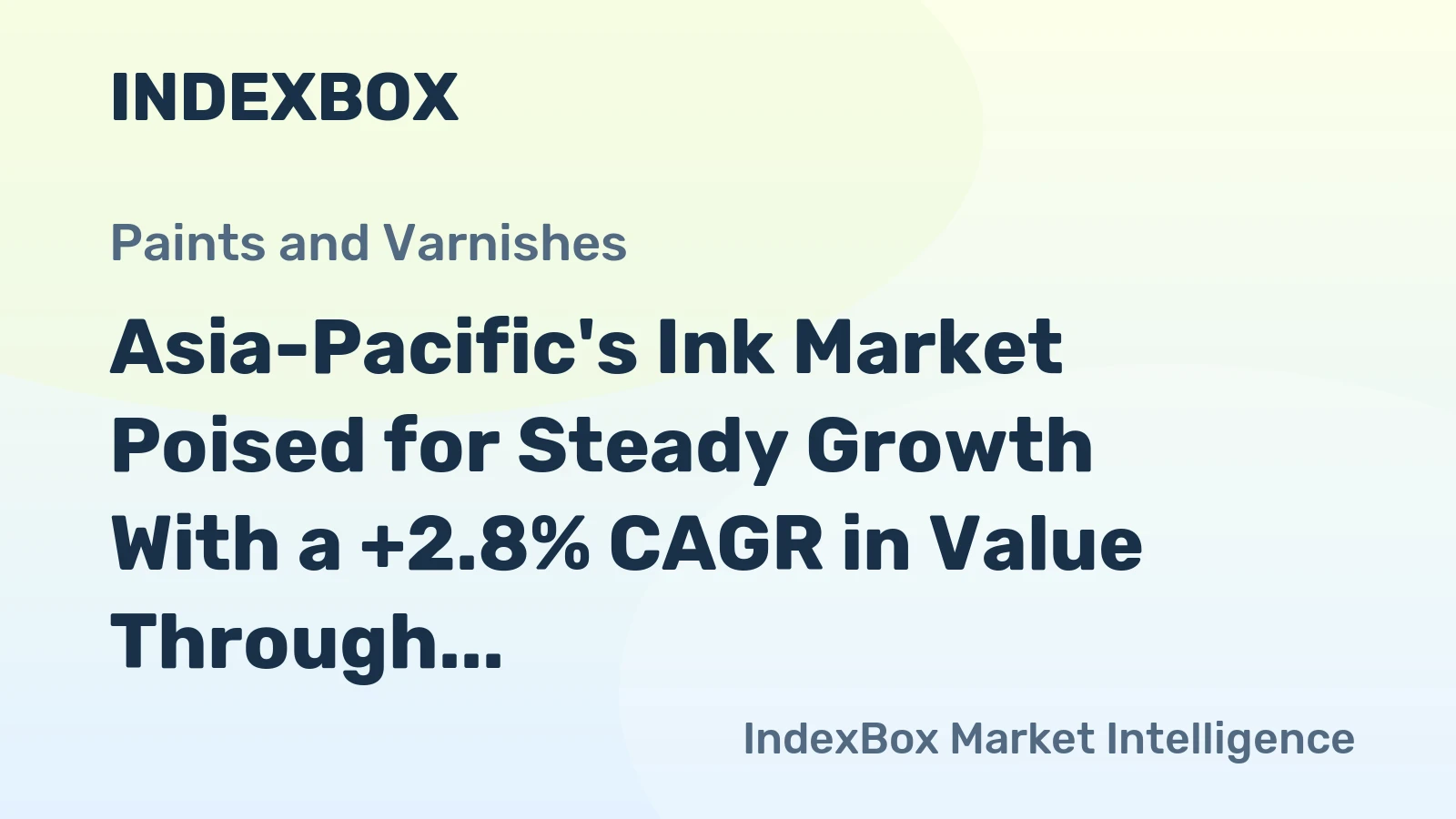 Asia-Pacific's Ink Market Poised for Steady Growth With a +2.8% CAGR in Value Through 2035
