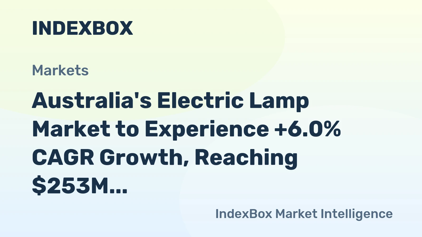 Australia's Electric Lamp Market to Experience +6.0% CAGR Growth, Reaching $253M by 2035