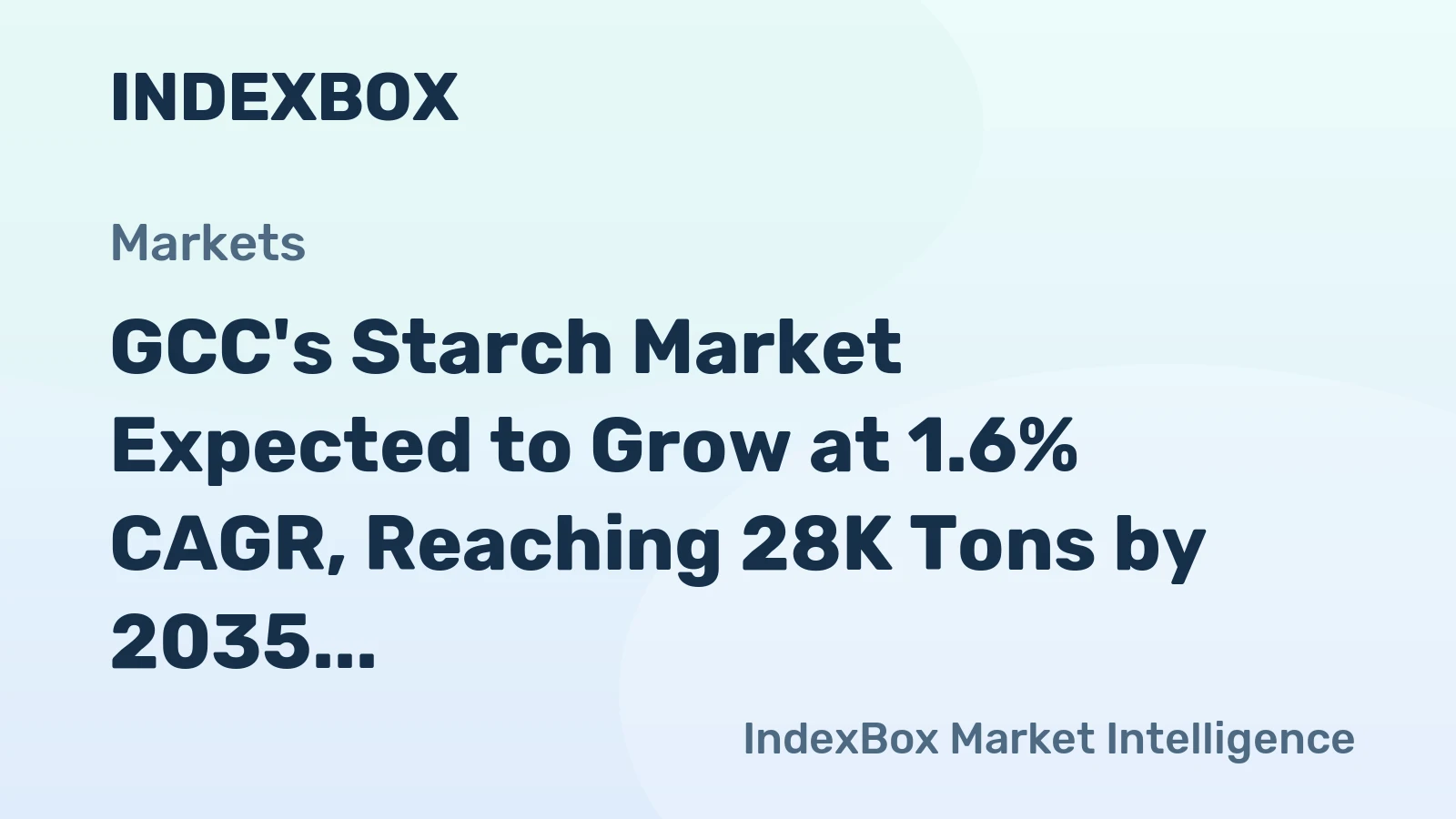 GCC's Starch Market Expected to Grow at 1.6% CAGR, Reaching 28K Tons by 2035