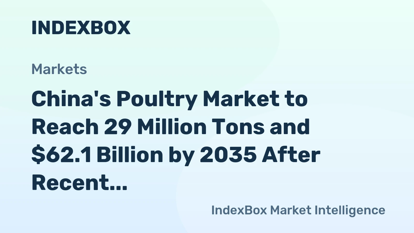 China's Poultry Market to Reach 29 Million Tons and $62.1 Billion by 2035 After Recent Contraction