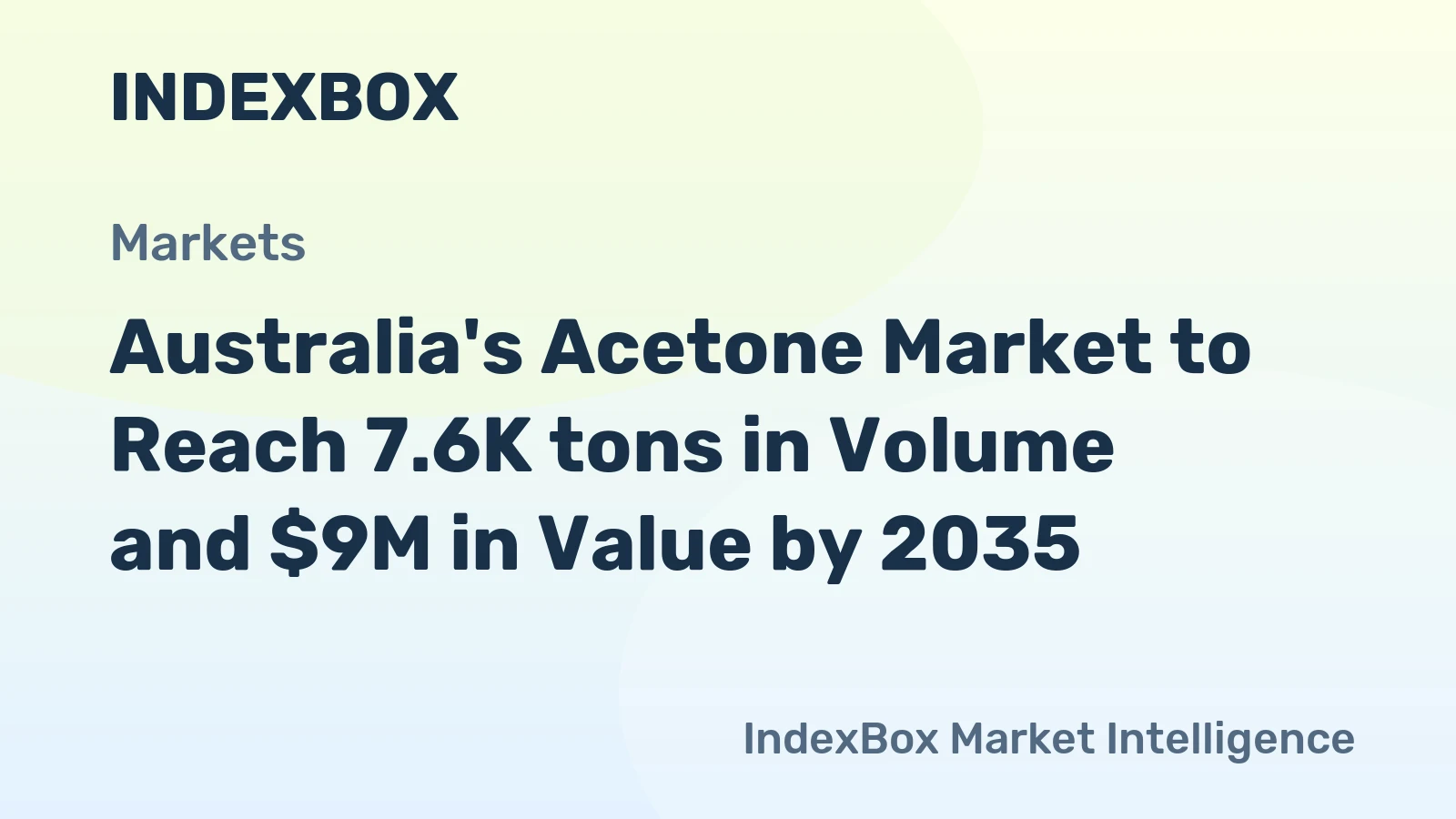 Australia's Acetone Market to Reach 7.6K tons in Volume and $9M in Value by 2035