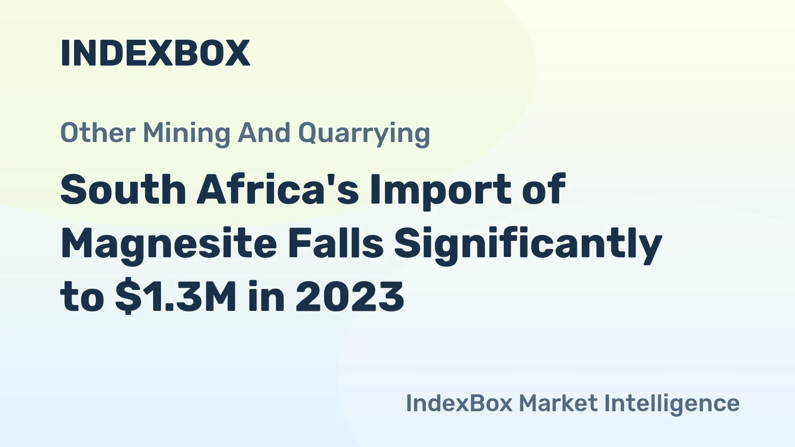 South Africa's Import of Magnesite Falls Significantly to $1.3M in 2023